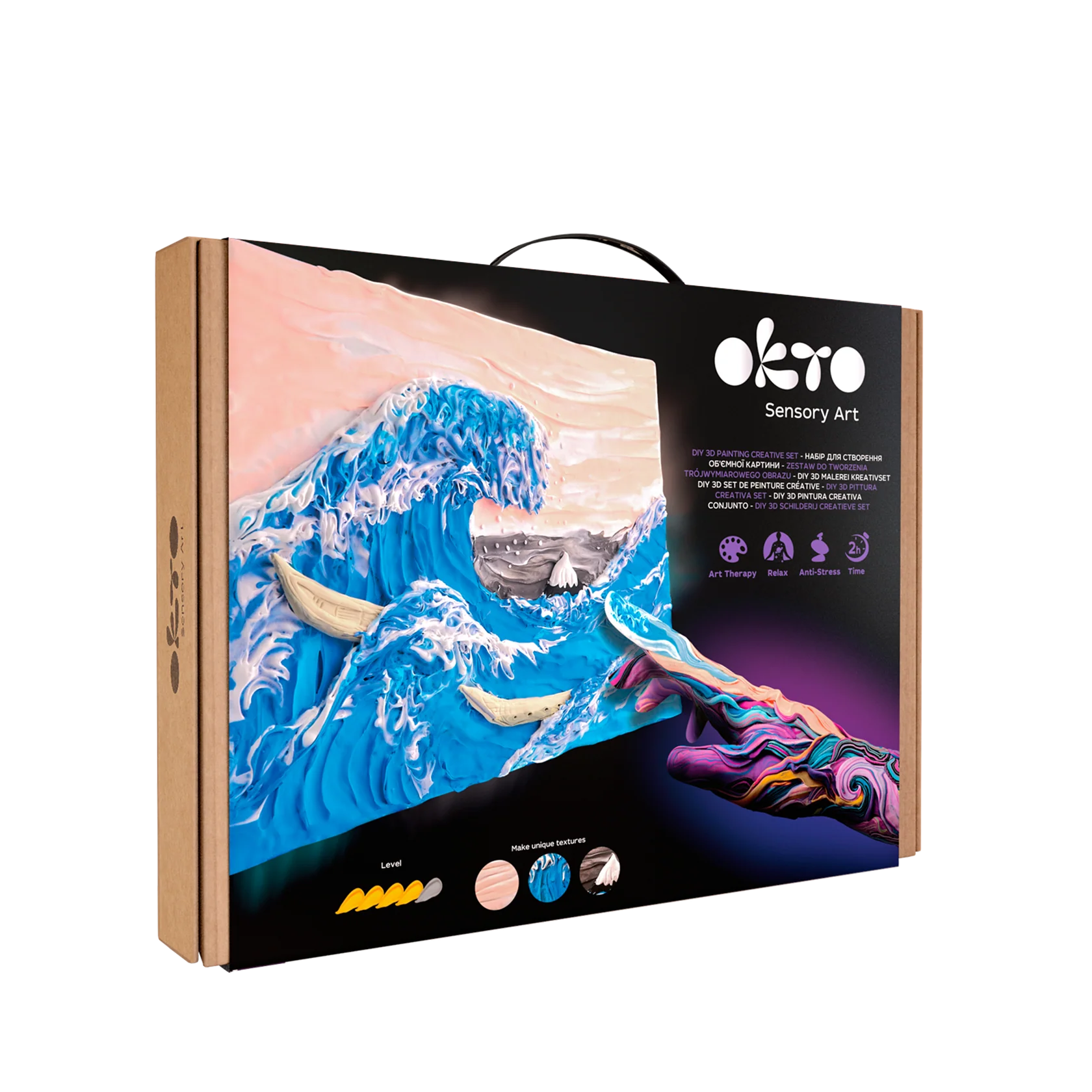 3D Painting Set - The Great Wave of Kanagawa Canvas Kit – Miniatura